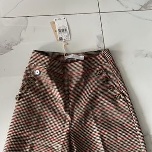 Mango | Pants & Jumpsuits | Plaid Mango Cropped Flared Pants | Poshmark